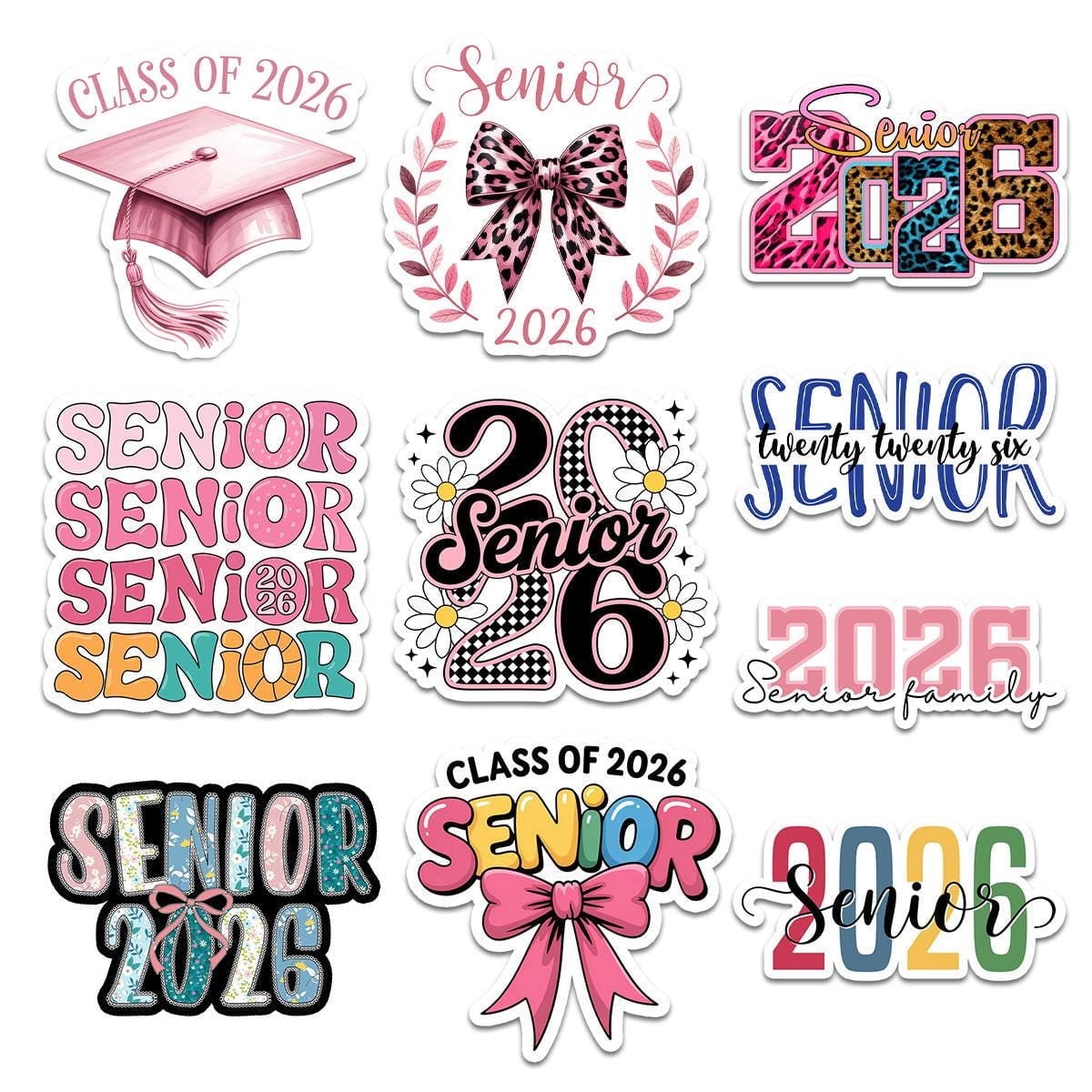 10 Pcs Senior Class of 2026 Sticker Pack – Pastel Vinyl Stickers ...