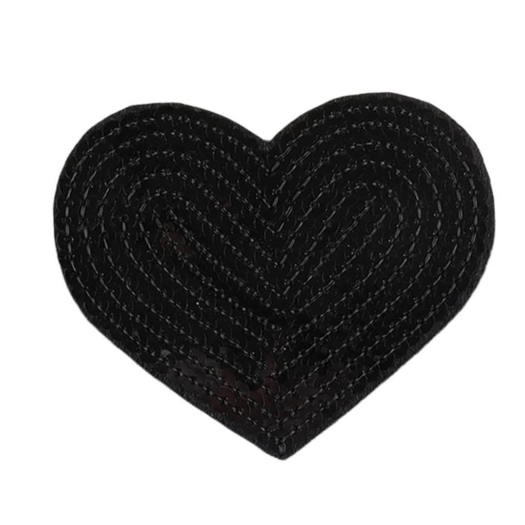 10 Pcs Sequins Patches Heart Shape Iron on Patches Embroidered Patches ...