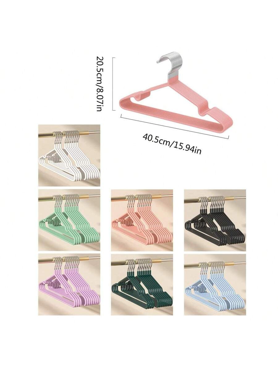 10 Pcs/Set Non-Slip Adult Clothes Hangers - Dry & Wet Dual-Use Metal ...