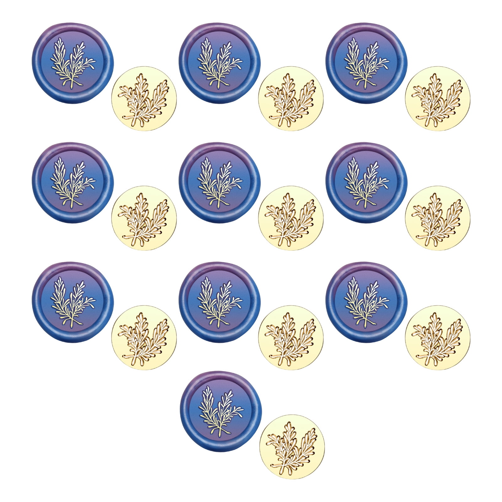 10 Pcs/Set Plant Series Sealing Waxed Stamp Brass Head Waxed Seal Stamp ...
