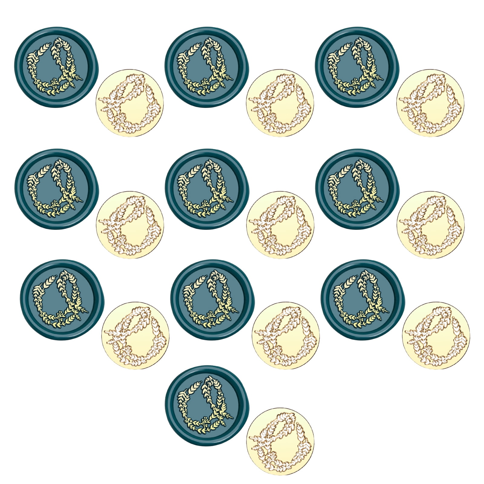 10 Pcs/Set Plant Series Sealing Waxed Stamp Brass Head Waxed Seal Stamp ...