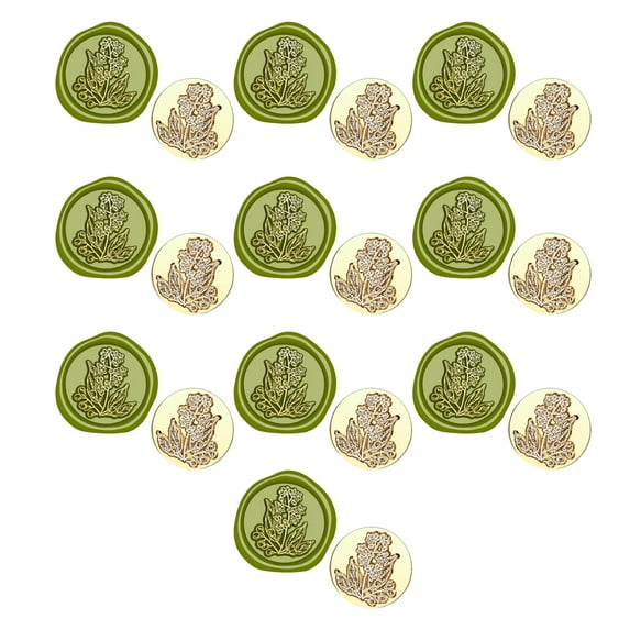 10 Pcs/Set Plant Series Sealing Waxed Stamp Brass Head Waxed Seal Stamp ...