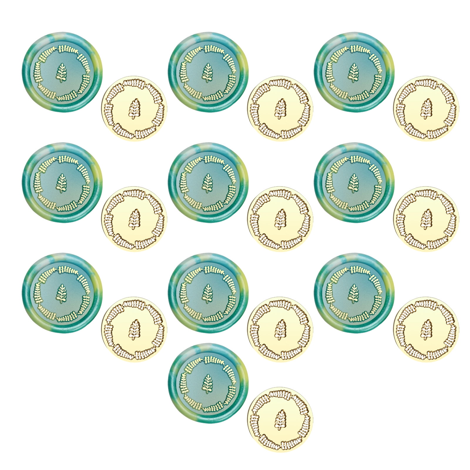 10 Pcs/Set Plant Series Sealing Waxed Stamp Brass Head Waxed Seal Stamp ...