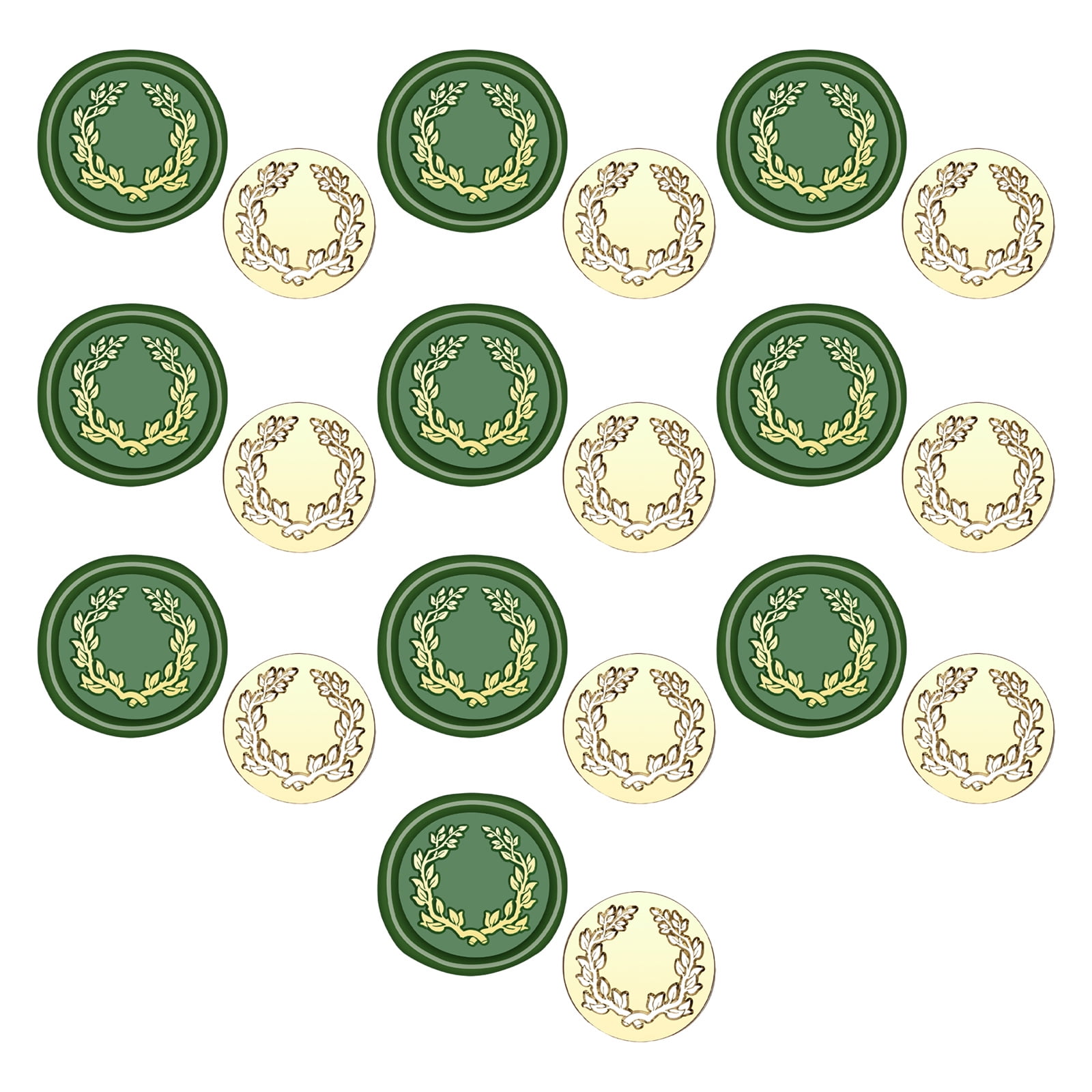 10 Pcs/Set Plant Series Sealing Waxed Stamp Brass Head Waxed Seal Stamp ...