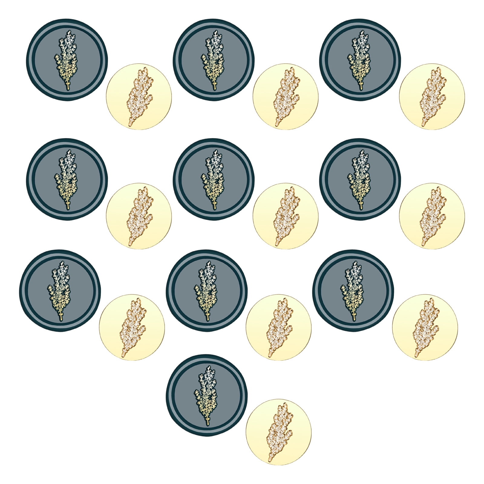 10 Pcs/Set Plant Series Sealing Waxed Stamp Brass Head Waxed Seal Stamp ...