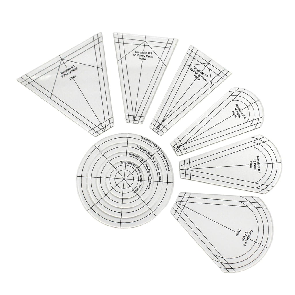 10 Pcs Acrylic Regular Plate Templates Quilting Templates Ruler Sewing ...