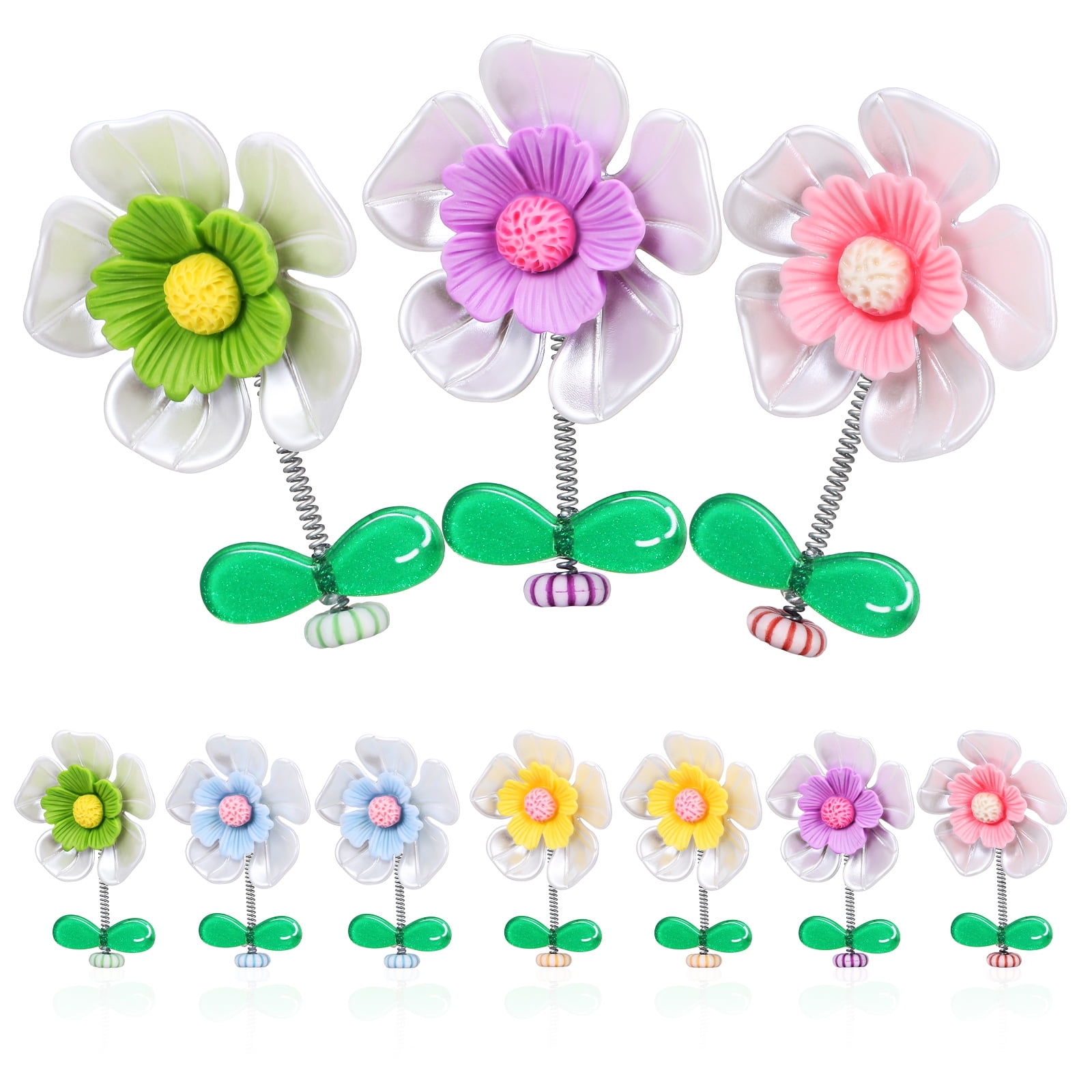 10Pcs Shaking Flower Car Dashboard Decorations, Mini Bobblehead Plant ...