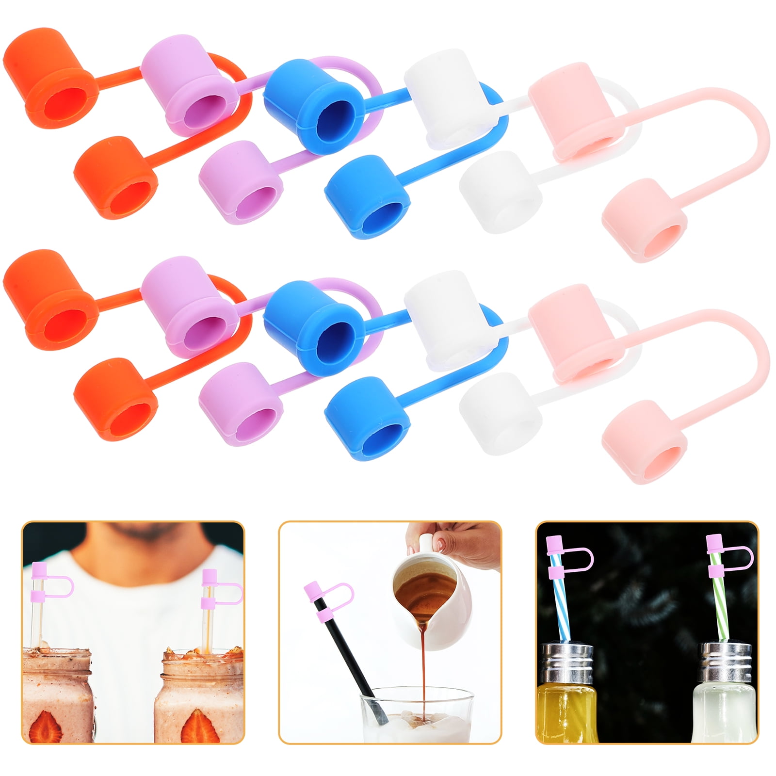 10 Pcs Shot Straw Straws Covers Drinking Toppers for Tumblers Cap ...