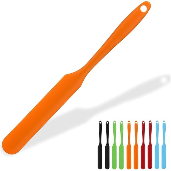 10 Pcs Silicone Jar Spatulas, 9.45 inch Non-Stick Heat Resistant Cake ...