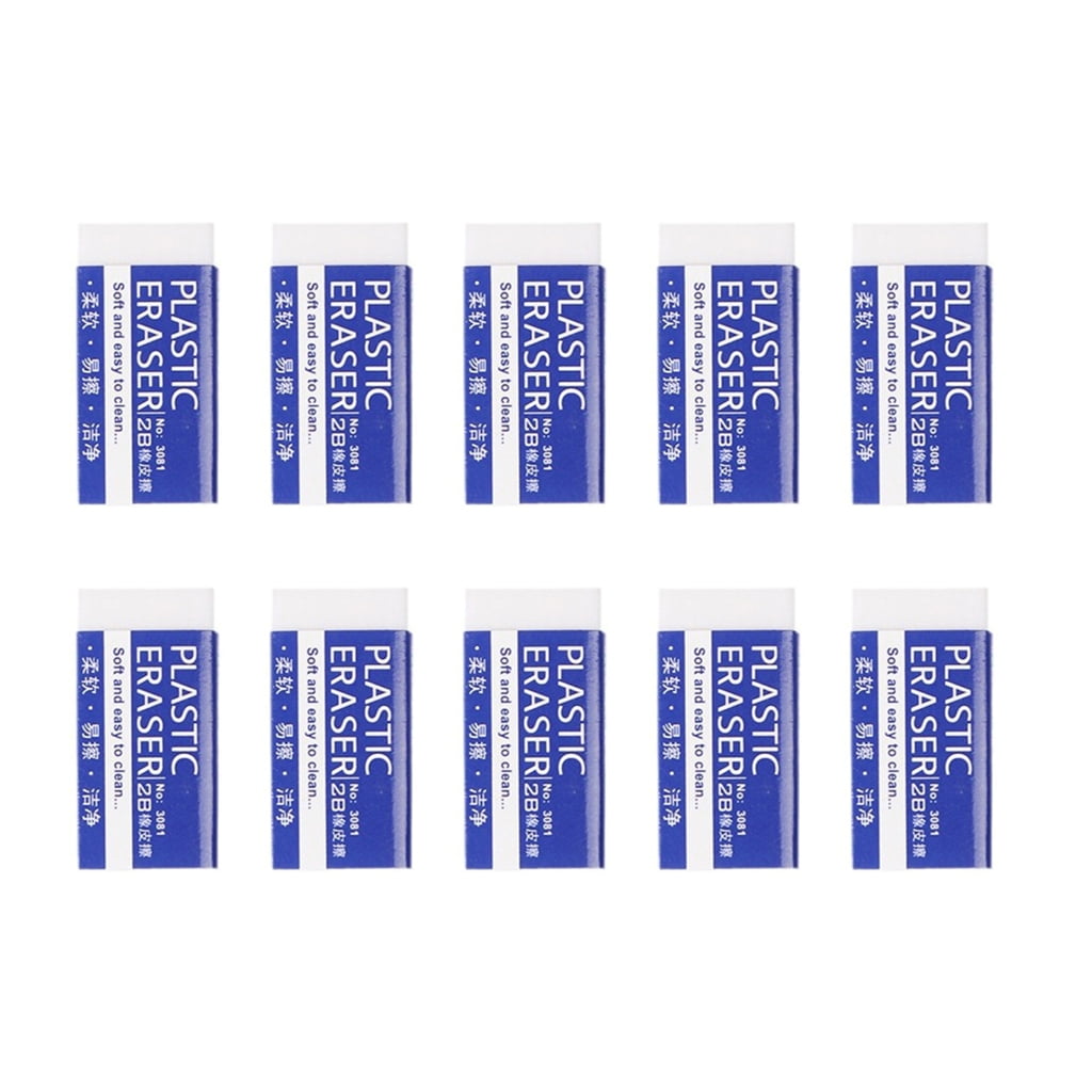 10 Pcs Simple Art Erasers White Eraser 2B Pencil Erasers for Student ...
