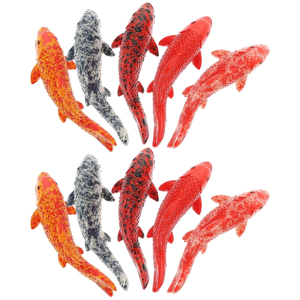 10 Pcs Simulated Fish Toys Fake Fish Mini Resin Fish Goldfish Figurines ...