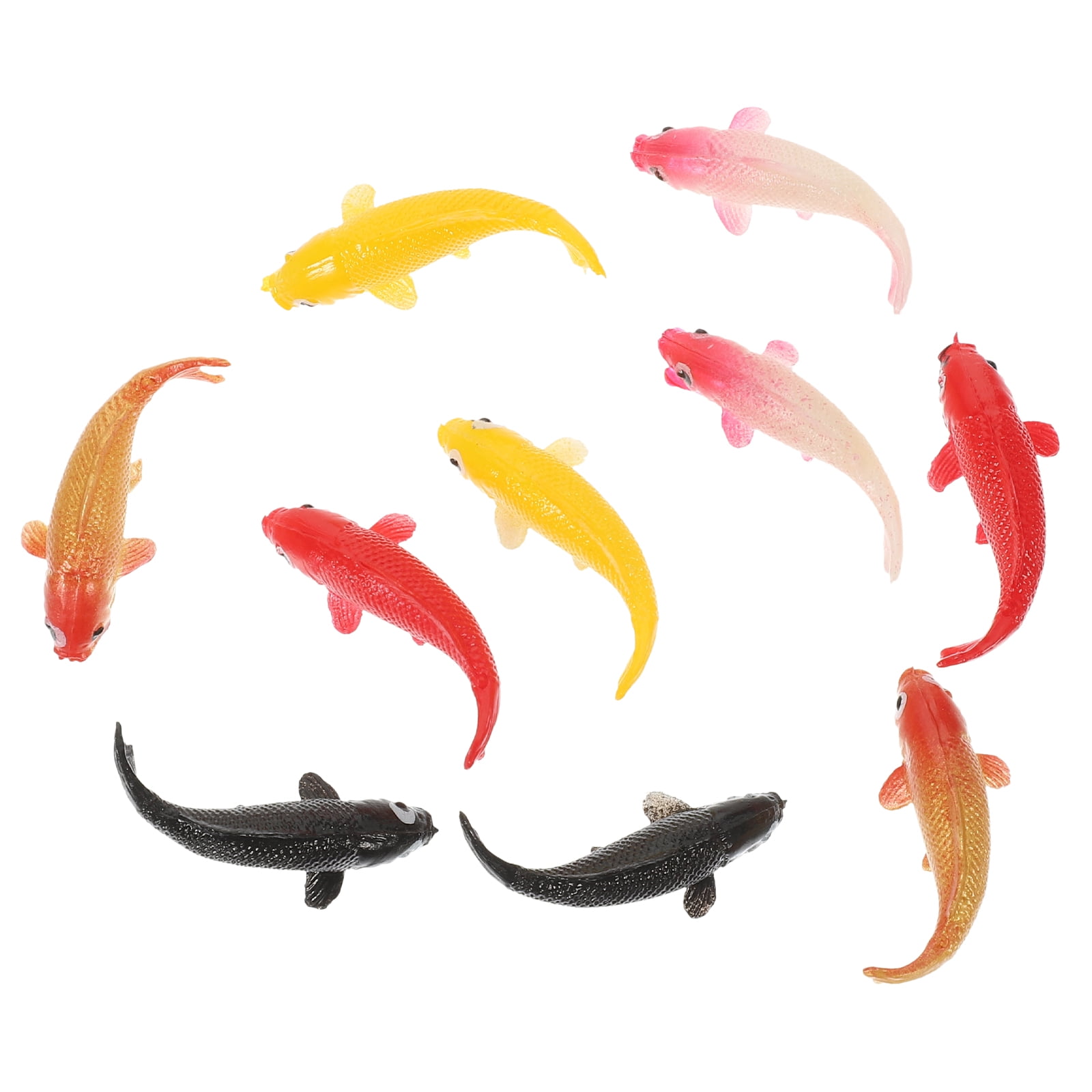 10 Pcs Simulation Goldfish Model Plastic Ornaments Aquarium Decor ...
