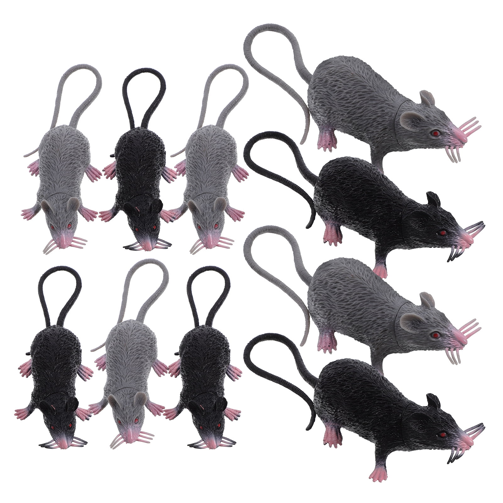 10 Pcs Simulation Mouse Model Halloween Toys Realistic Mice Faux Mouse ...