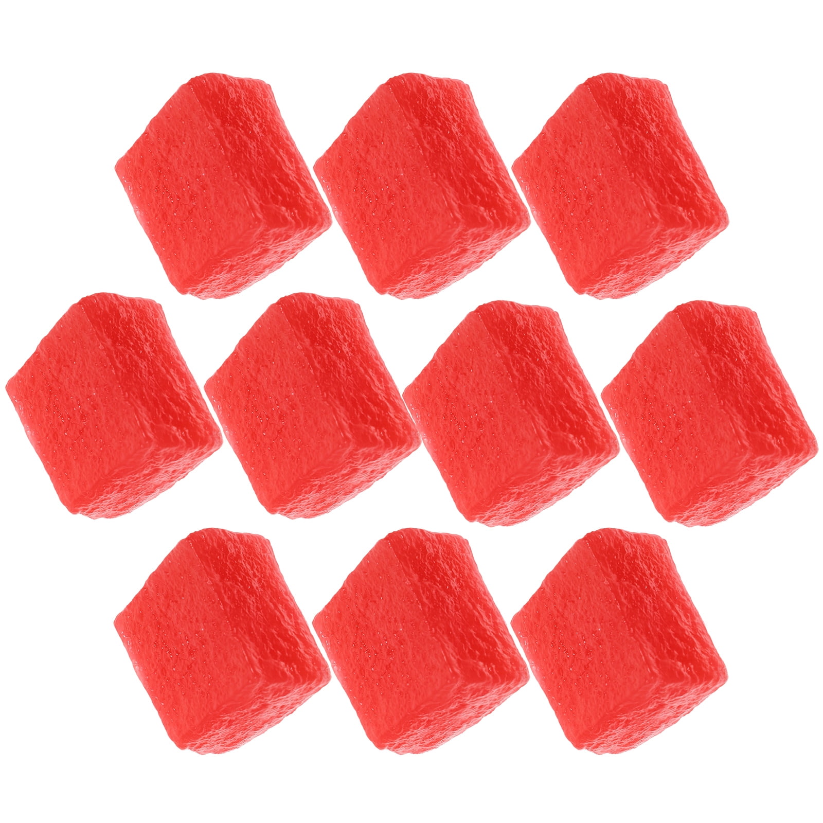 10 Pcs Simulation Watermelon Block Fruit Watermelons Slice Fruits Red ...