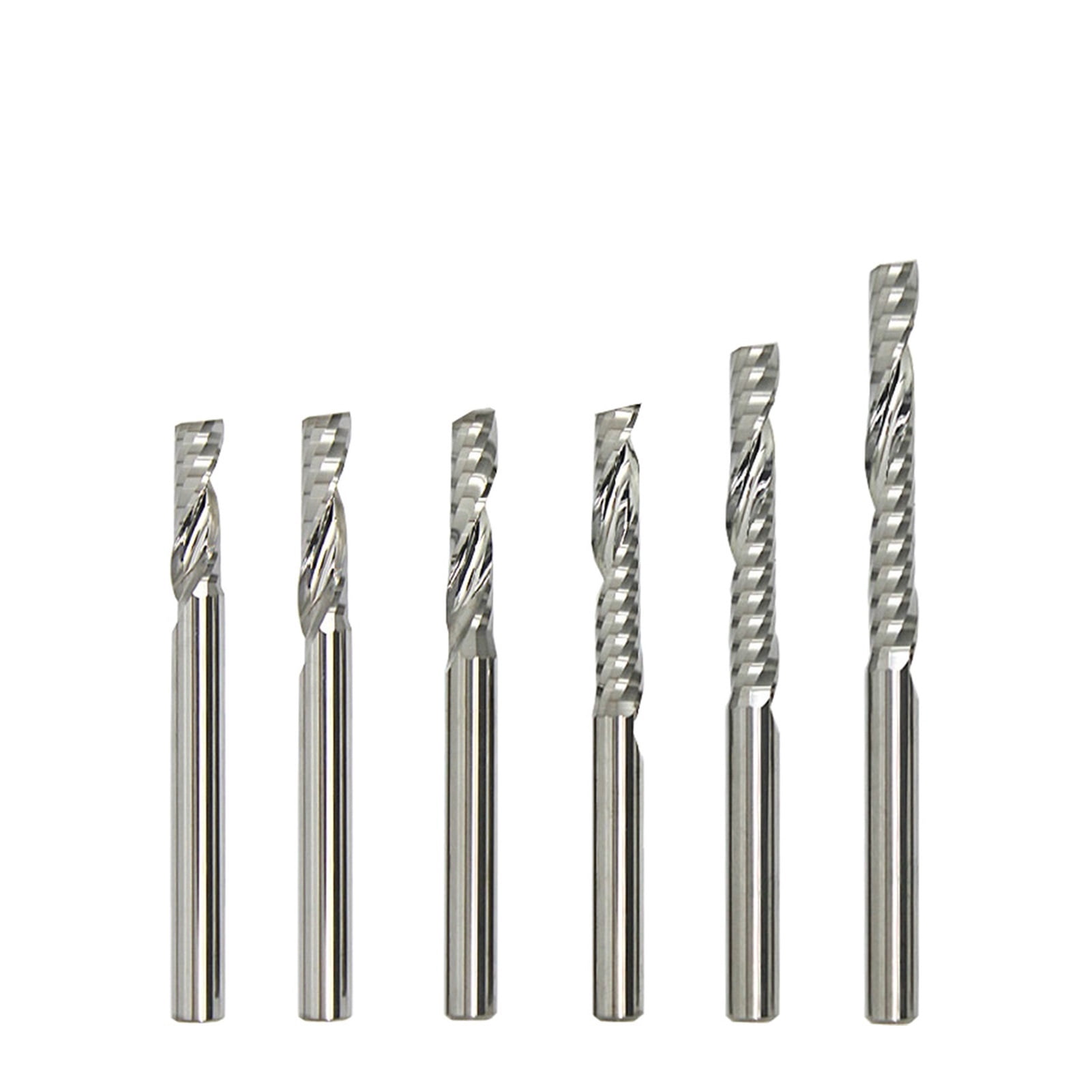 10 Pcs Single Flute CNC Router Bits One Flute Spiral End Mills Carbide ...