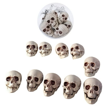 4 Pcs Decorative Skeleton Gothic Halloween Ceramic Skull Heads Decor ...