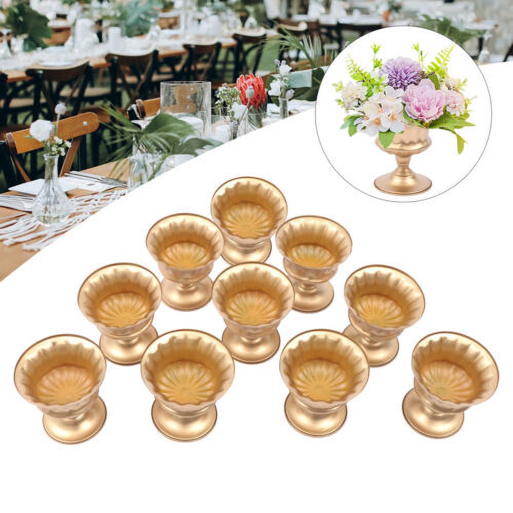 10 Pcs Small Gold Vases Metal Compote Vases Wedding Centerpieces for ...