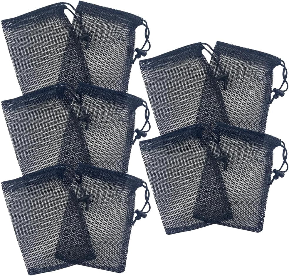 10 Pcs Small Mesh Drawstring Bags Mini Nylon Net Travel Stuff Laundry ...
