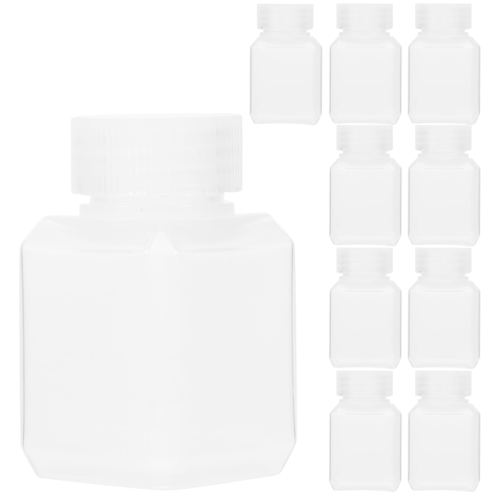 10 Pcs Small Mouth Plastic Square Bottle Sample Bottles Alcohol ...