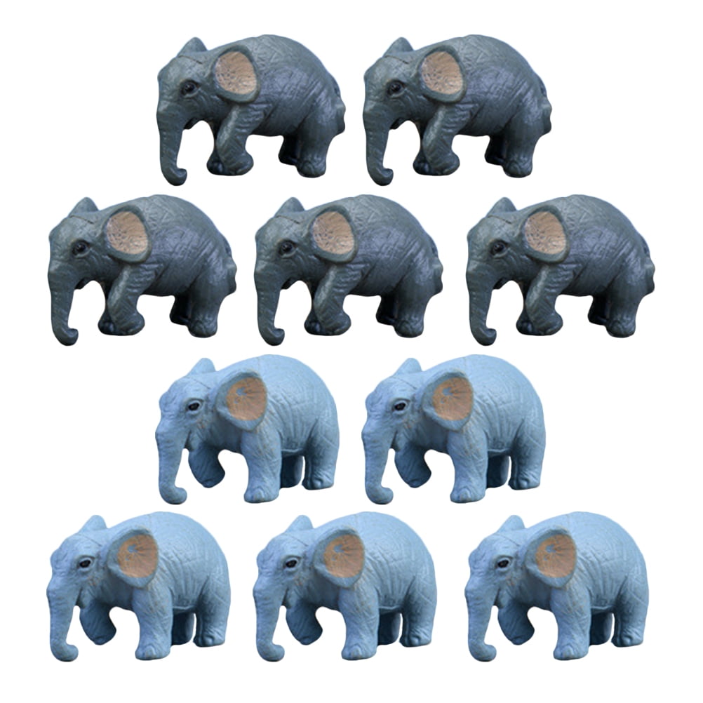 10 Pcs Small Plastic Animal Figurines Set, Miniature Elephant Toys for ...