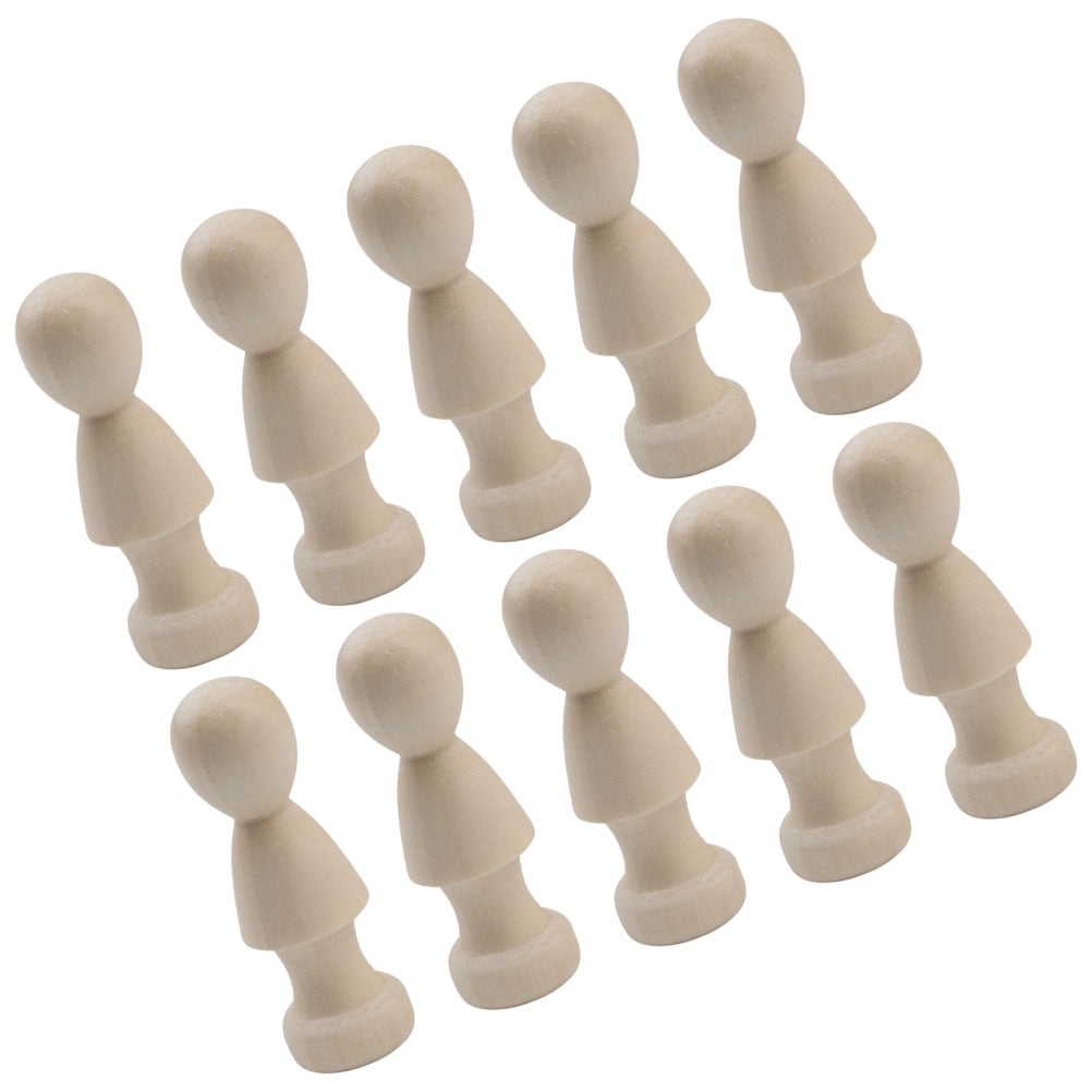 10 Pcs Small Puppet Ornaments Puppets Decor Wooden Doll Ornament ...
