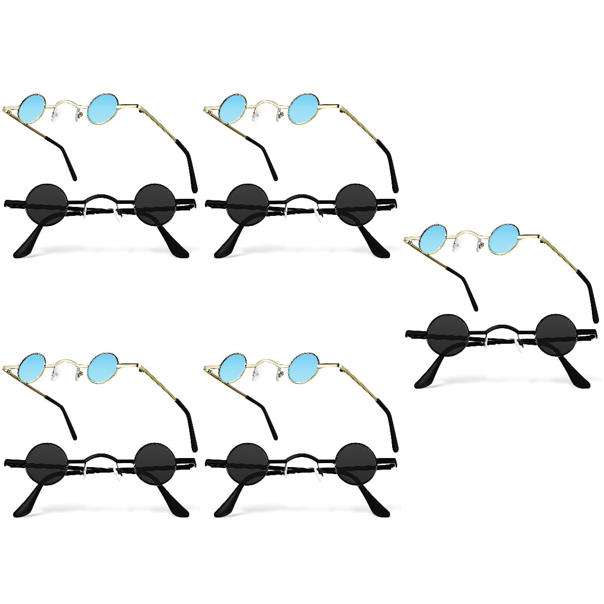 10 Pcs Small Round Sunglasses Women Men Polarized Sunglasses Metal ...