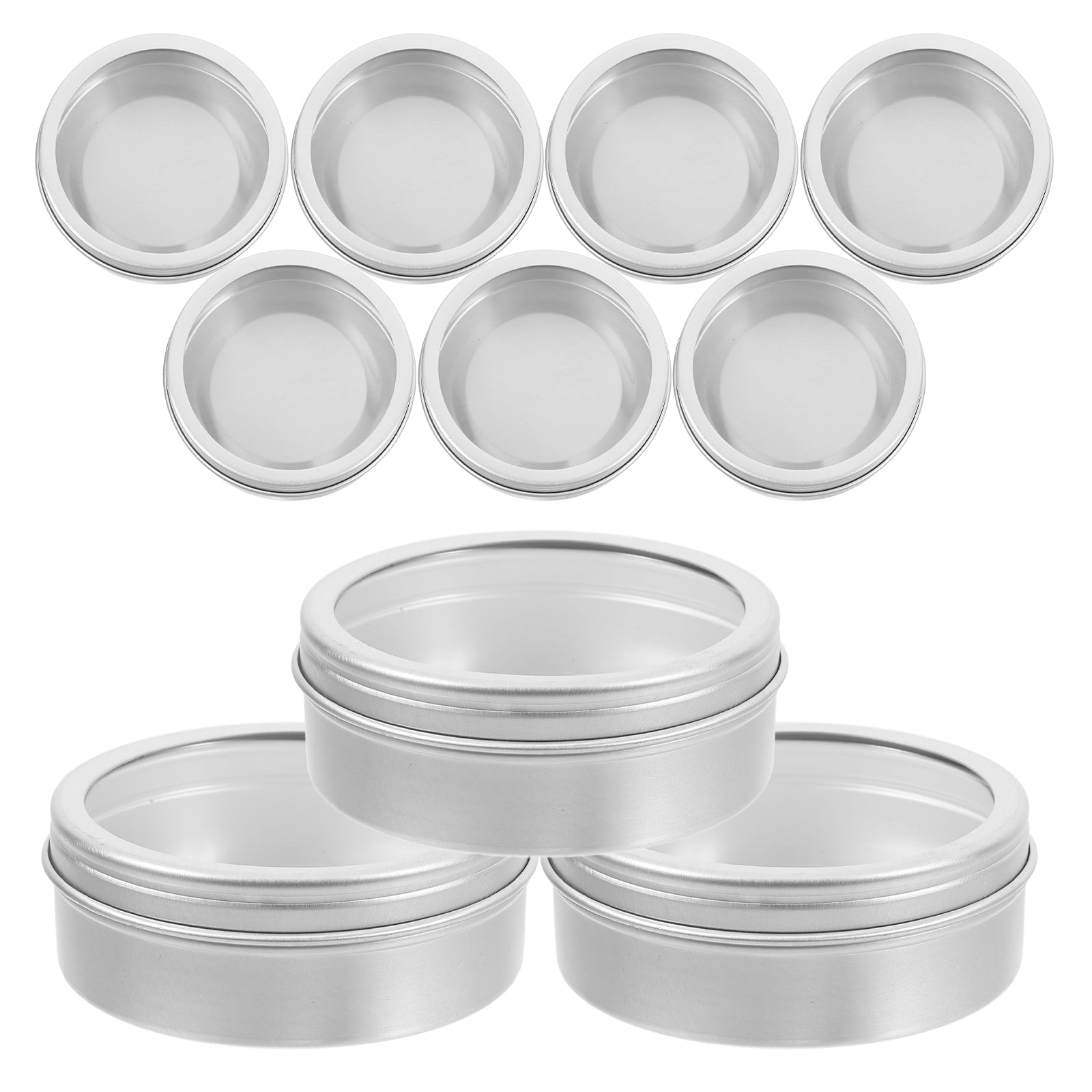 10 Pcs Small Tins with Clear Window Candy Container Aluminum Box Travel ...