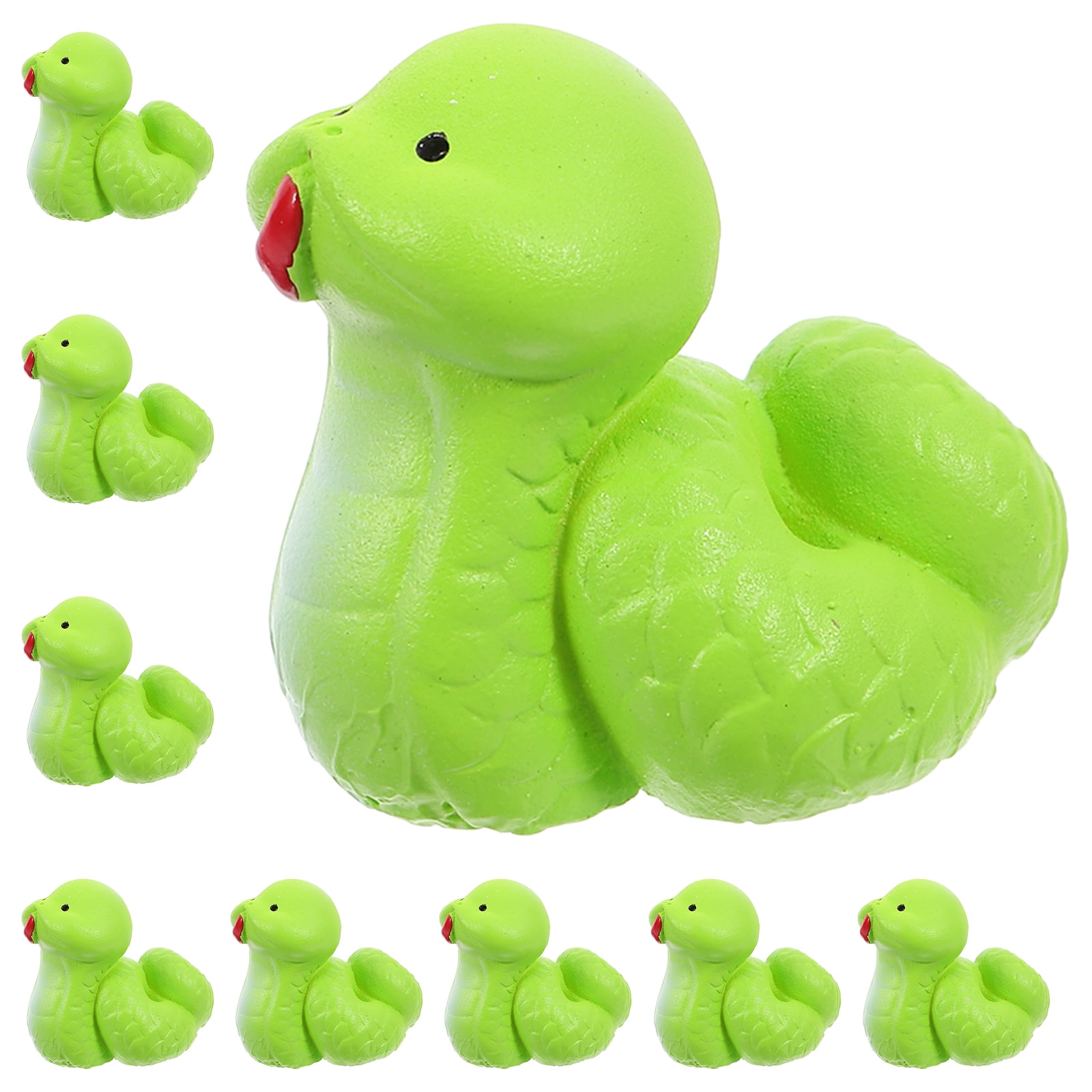 Green Resin Miniature Snake Figurines for Decoration 10pcs Lightweight ...
