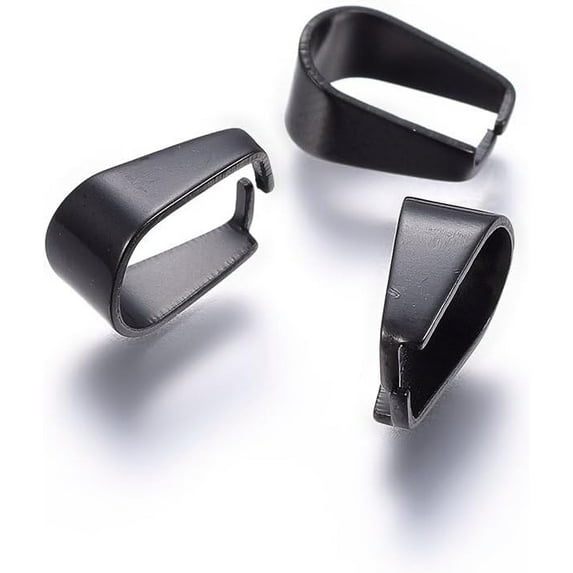 10 Pcs Snap on Bails 304 Stainless Steel Hook Pendant Clasps Pinch ...