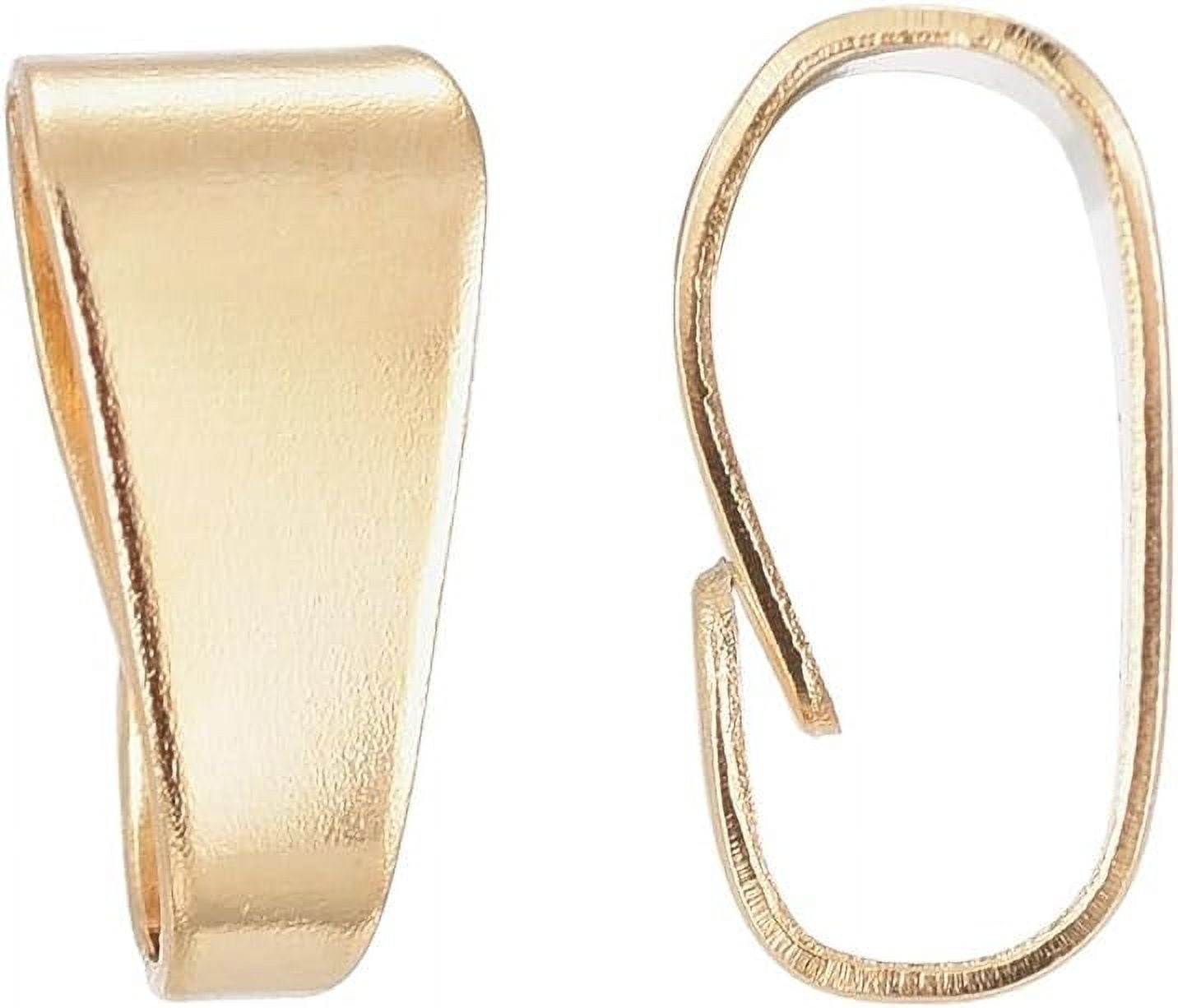 10 Pcs Snap on Bails 304 Stainless Steel Real 24k Gold Plated Hook ...