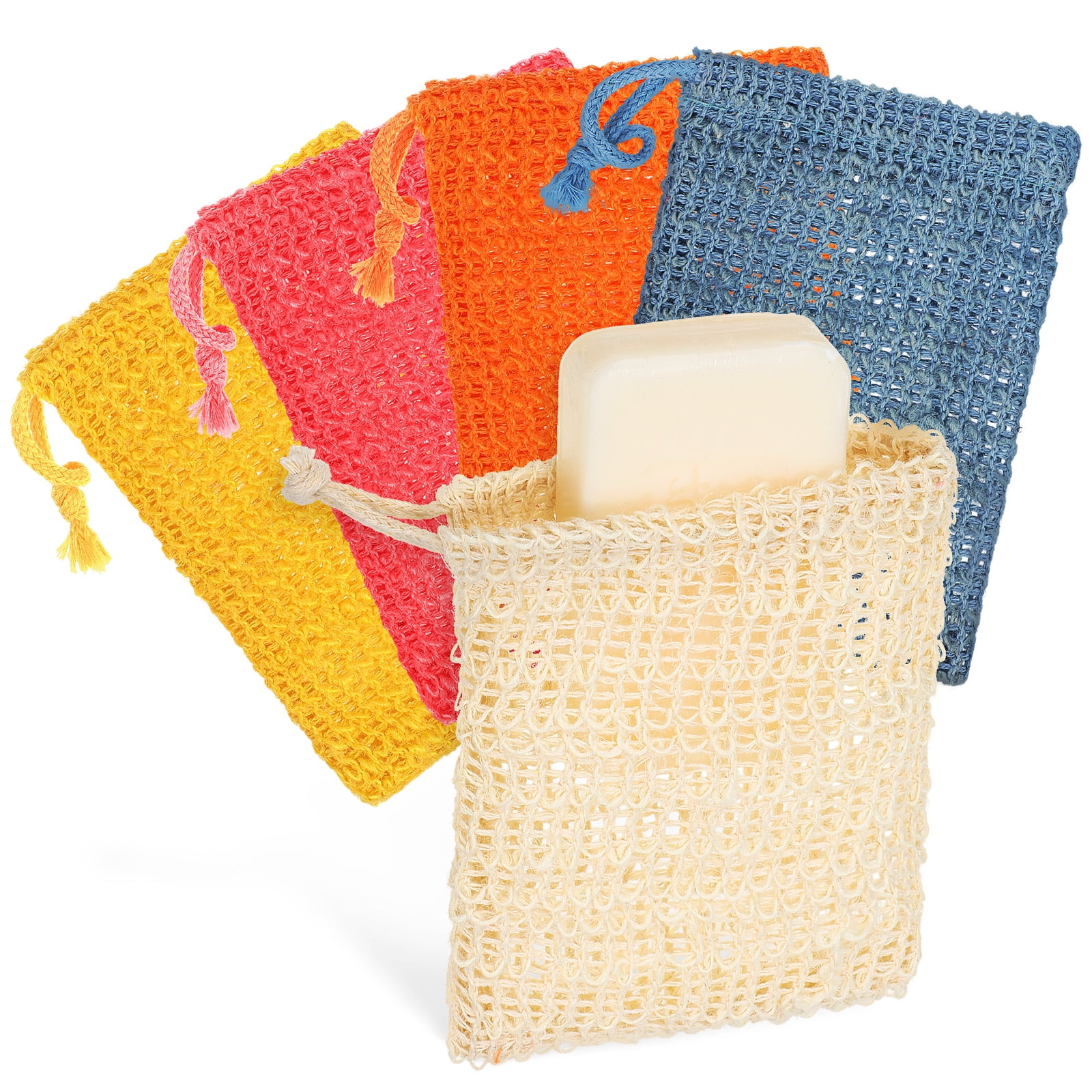 10 Pcs Soap Holder Pouch Exfoliating Bars Bags Washing Drawstring ...