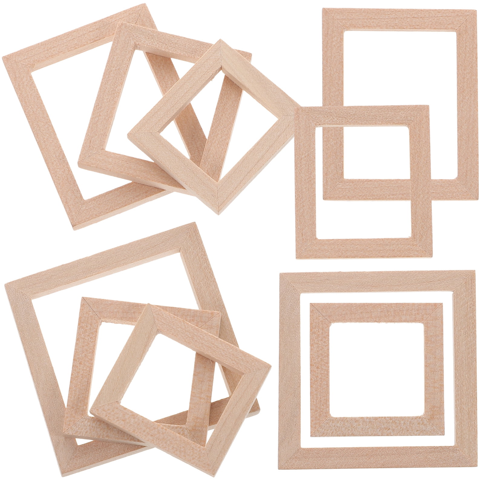 10 Pcs Solid Wood Frame Doll House Wooden Photo Jewlery Models Mini ...
