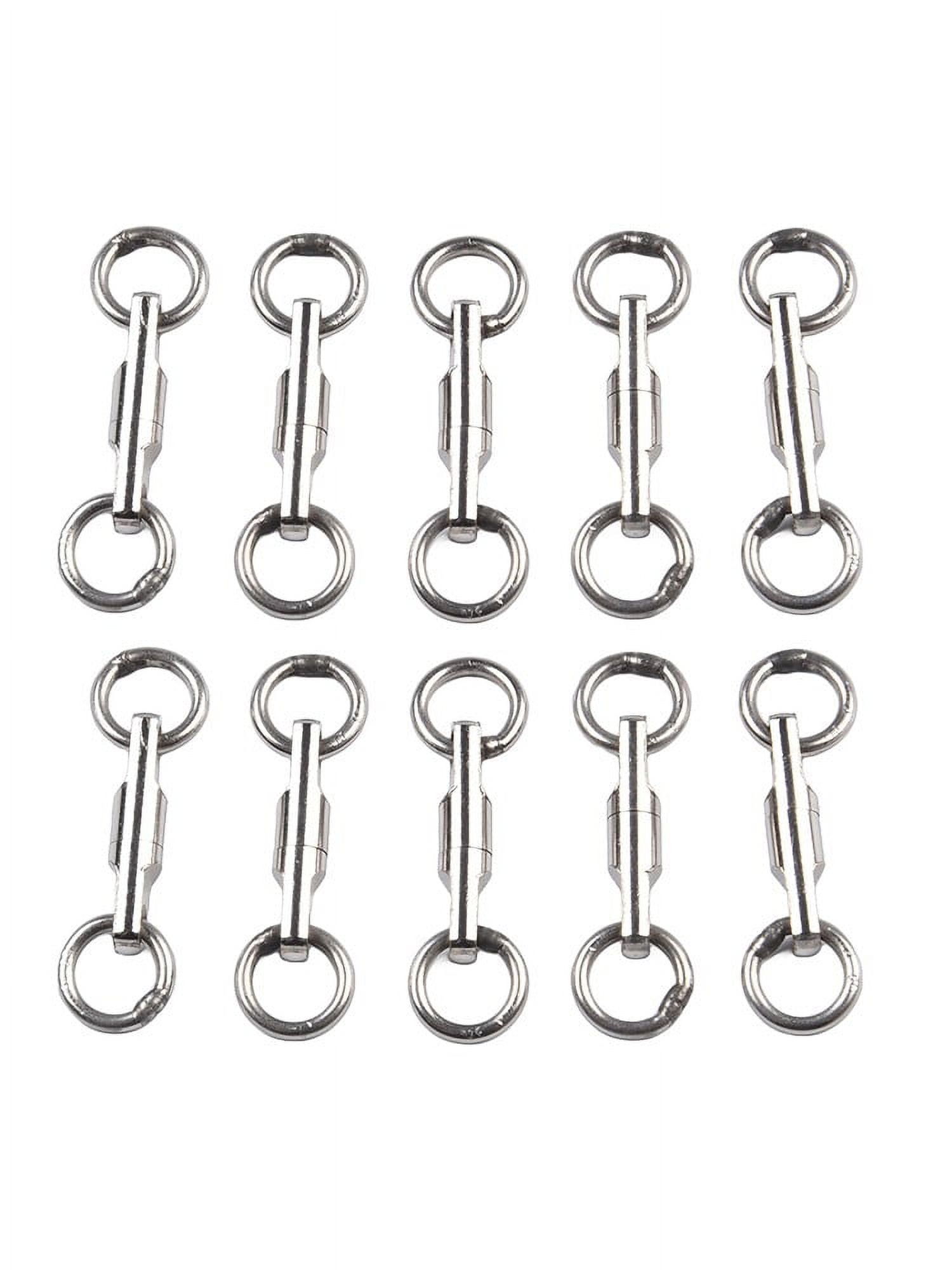 10 Pcs Solid fishing Ring Column Rotating Bearing Swivels Fishhook Lure ...