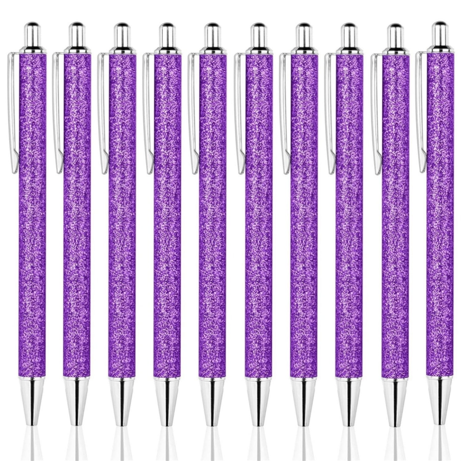 10 Pcs Sparkly Ballpoint Pens Fancy Glitter Metal Retractable Pens ...