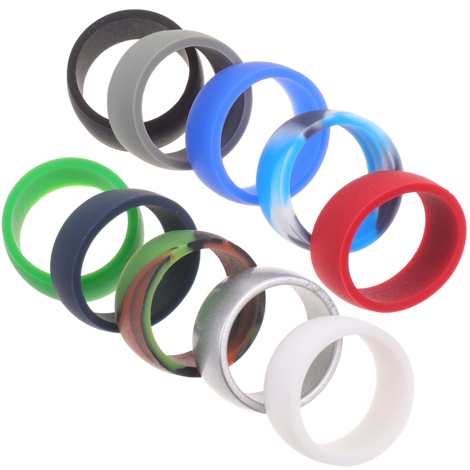 10 Pcs Sports Ring Colorful Silicone Rings Unique Flexible Exercising ...