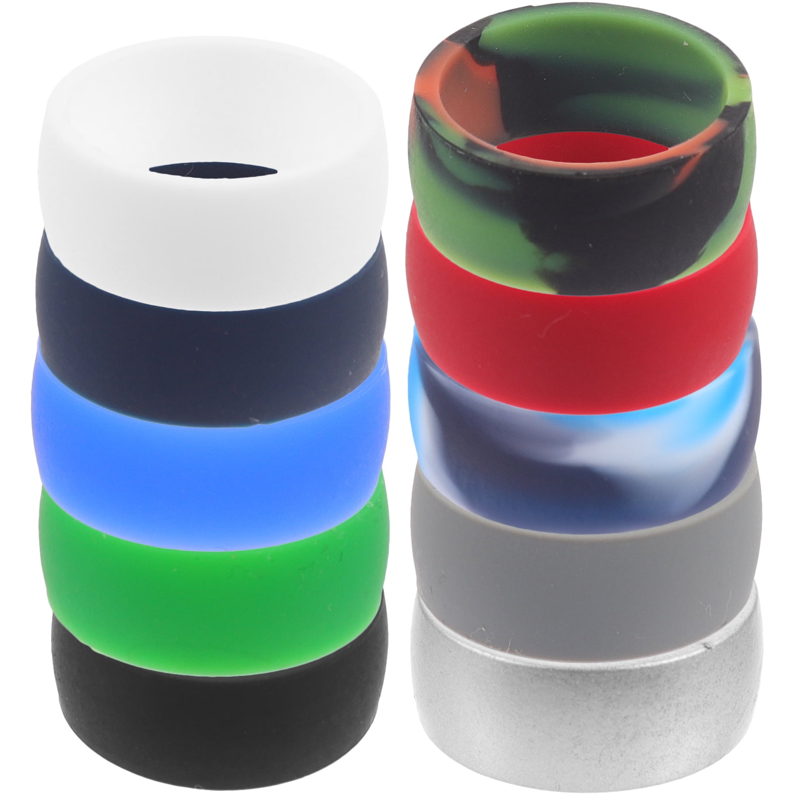 10 Pcs Sports Ring Protective Covers Rings Mens Unique Rubber Wedding ...