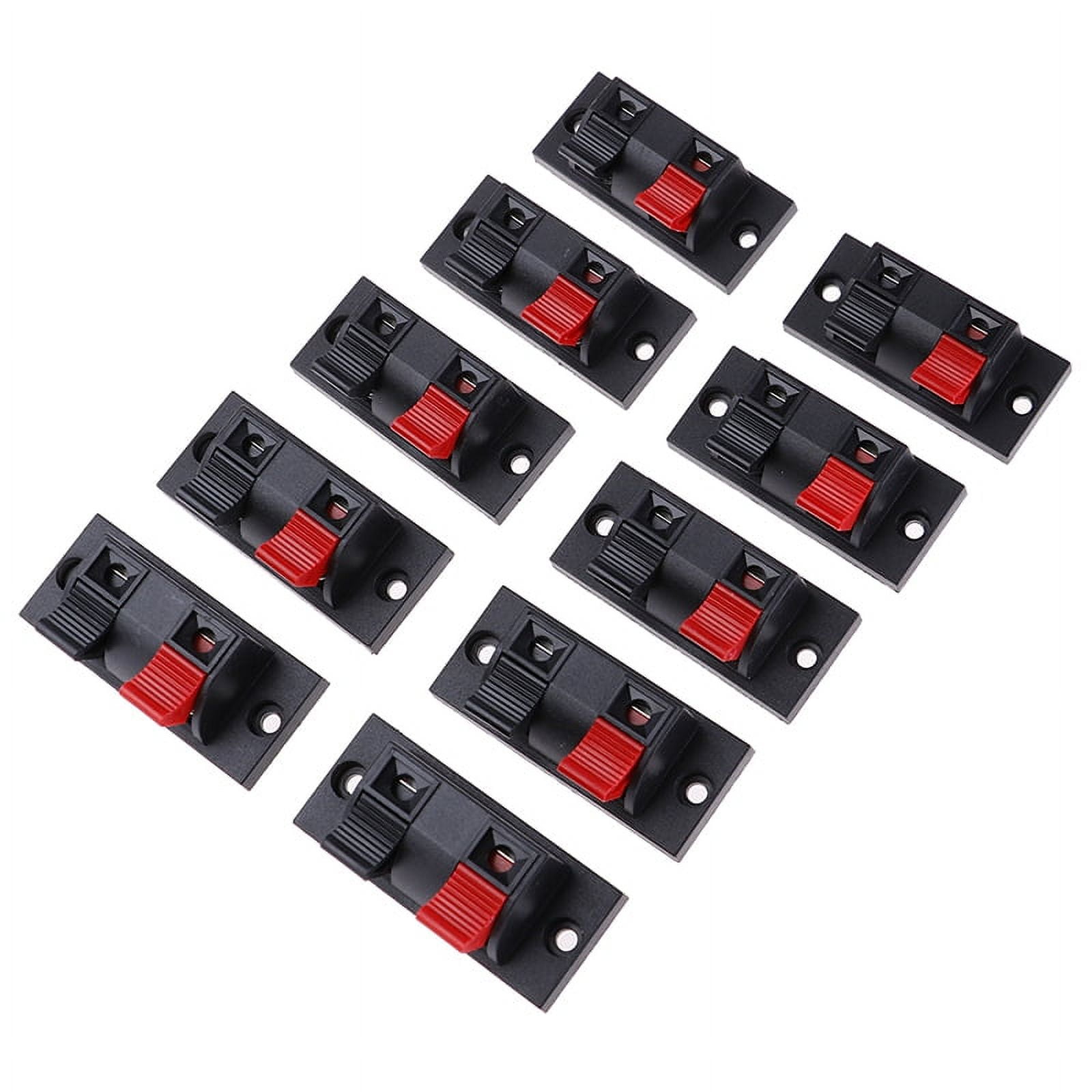 10 Pcs Spring Clip Speaker Terminal Board 2 Ports Binding Post ...