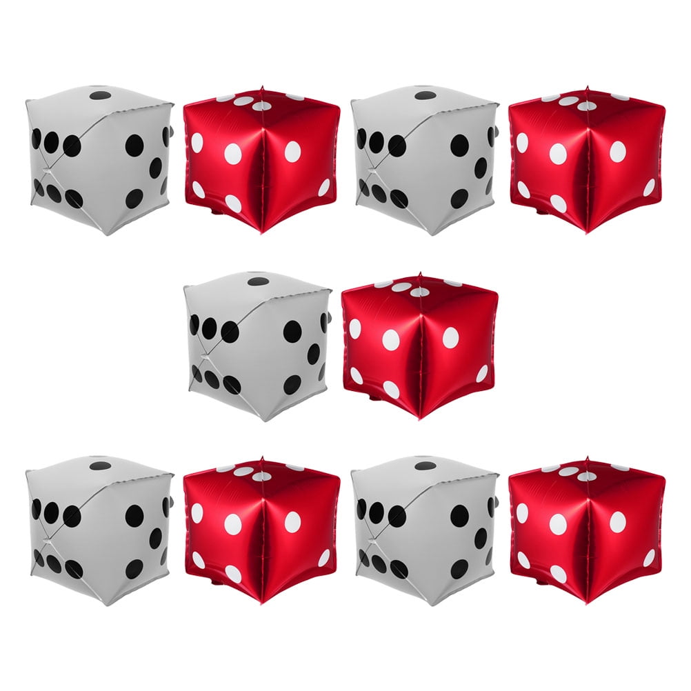 10 Pcs Square Balloons Film Balloons Outdoor Party Props Dice Theme ...