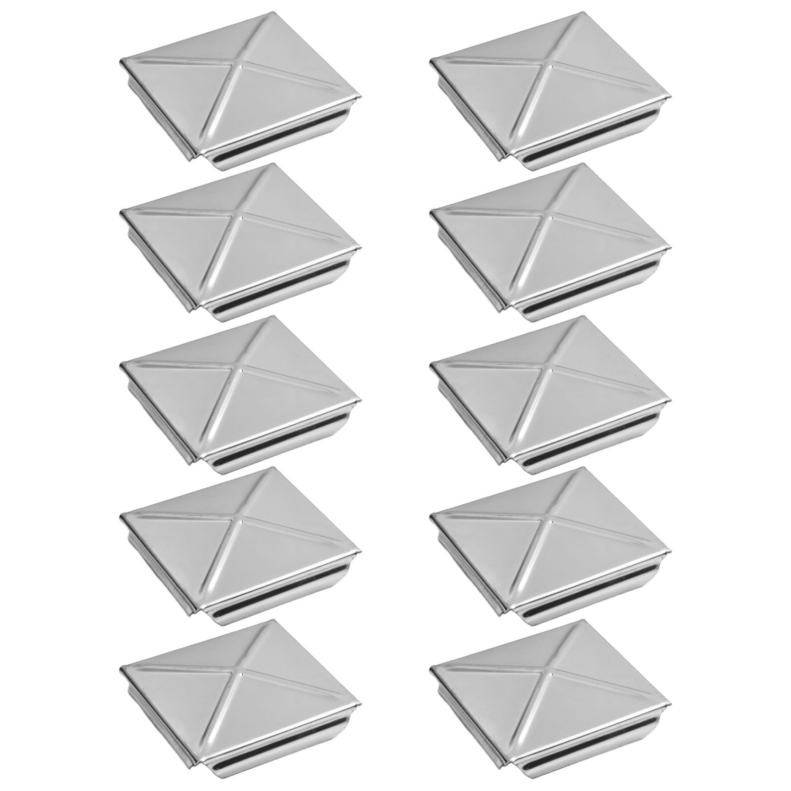 10 Pcs Square Post Cap Stainless Steel To Steel Galvanized Cover ...