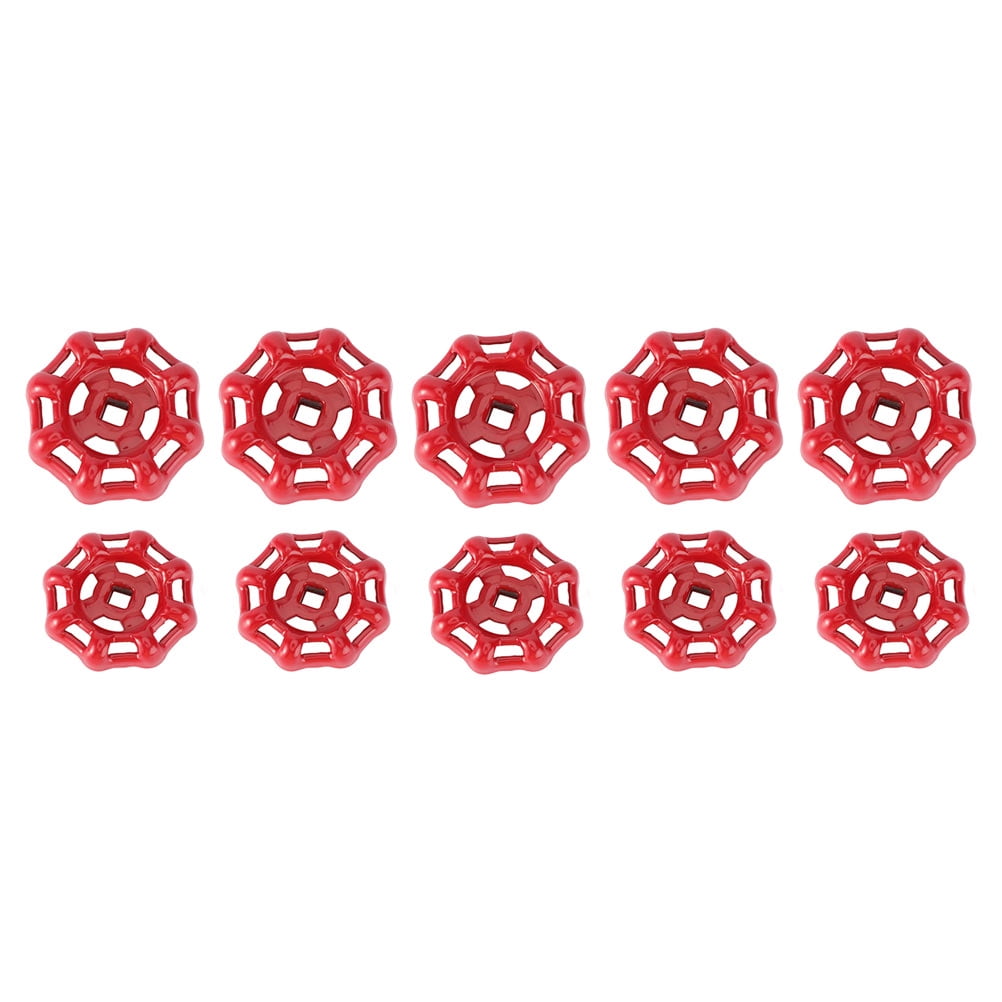 10 Pcs Gate Valve Handle Decor Faucet Round Wheel Hose Decoration Red ...