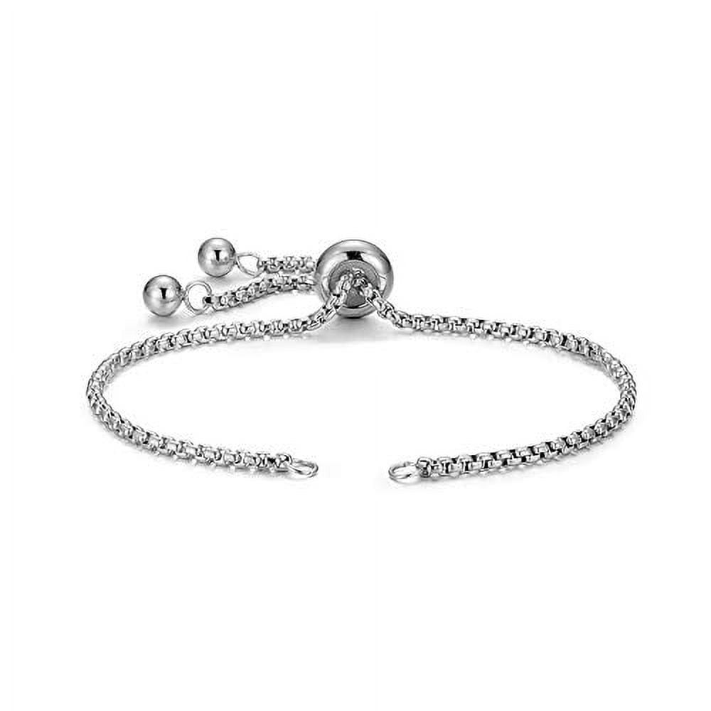 10 Pcs Stainless Steel Adjustable Slider Bracelet Slider Extender ...