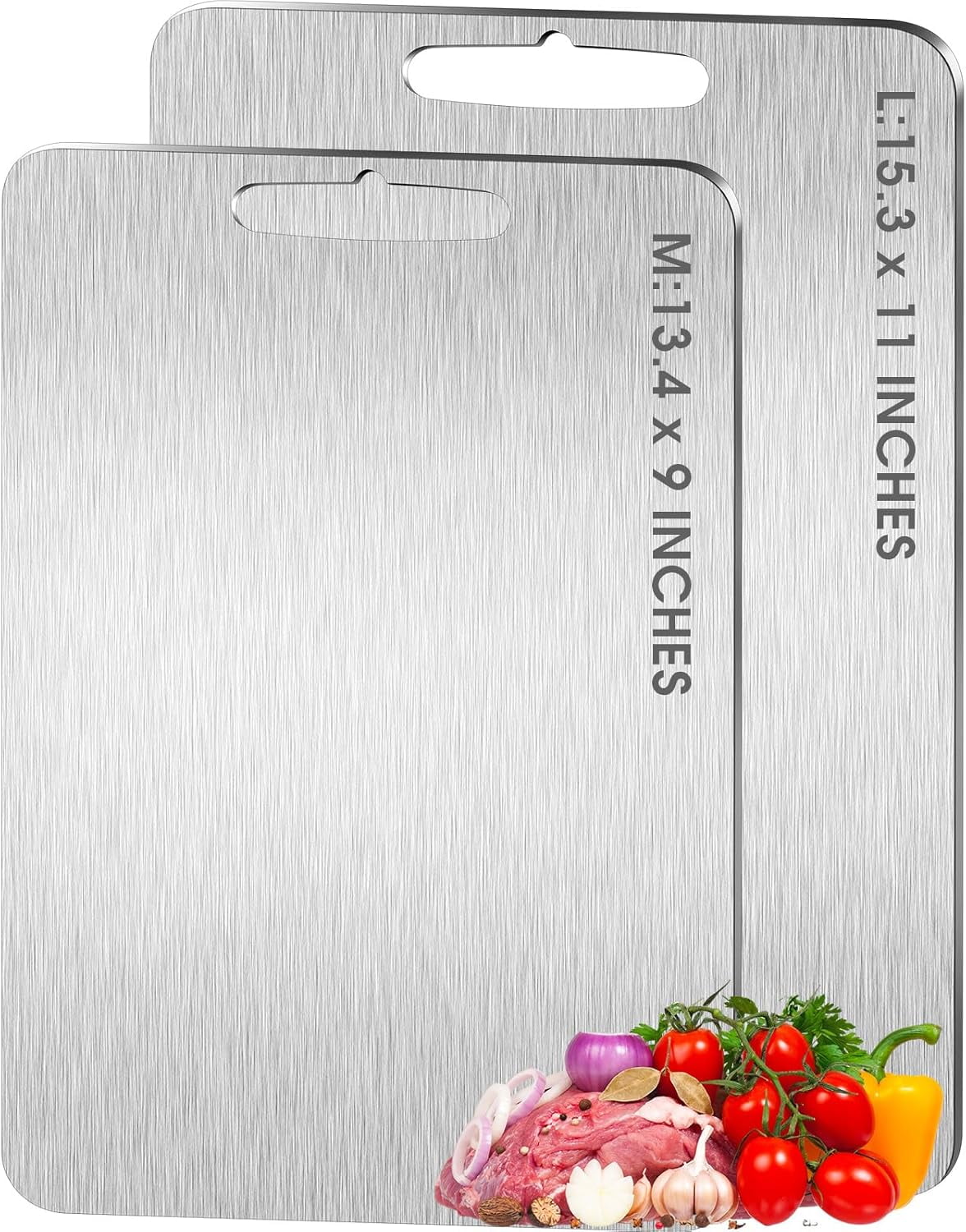 10 Pcs Stainless Steel Cutting Board for Kitchen 15.3 x 11, 13.4 x 9in ...