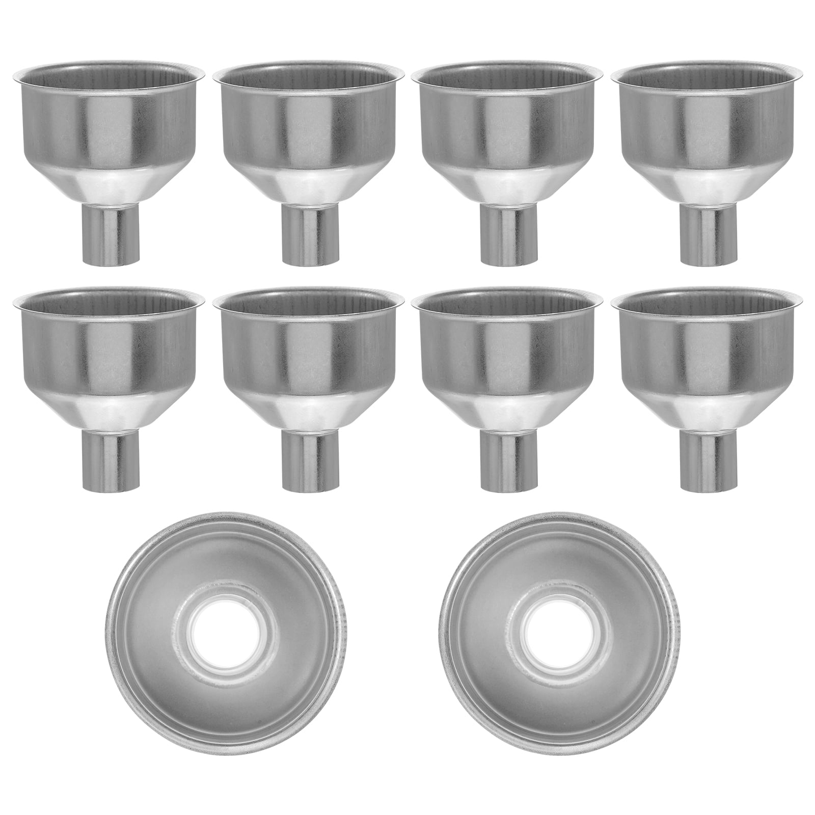 10 Pcs Stainless Steel Funnel Reusable Wine Funnel Oil Funnel Metal ...
