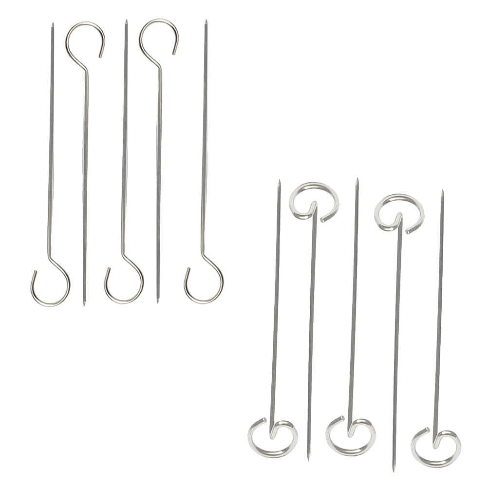 10 Pcs Stainless Steel Grill Pin BBQ Skewers Kabab Skewer Cooking ...