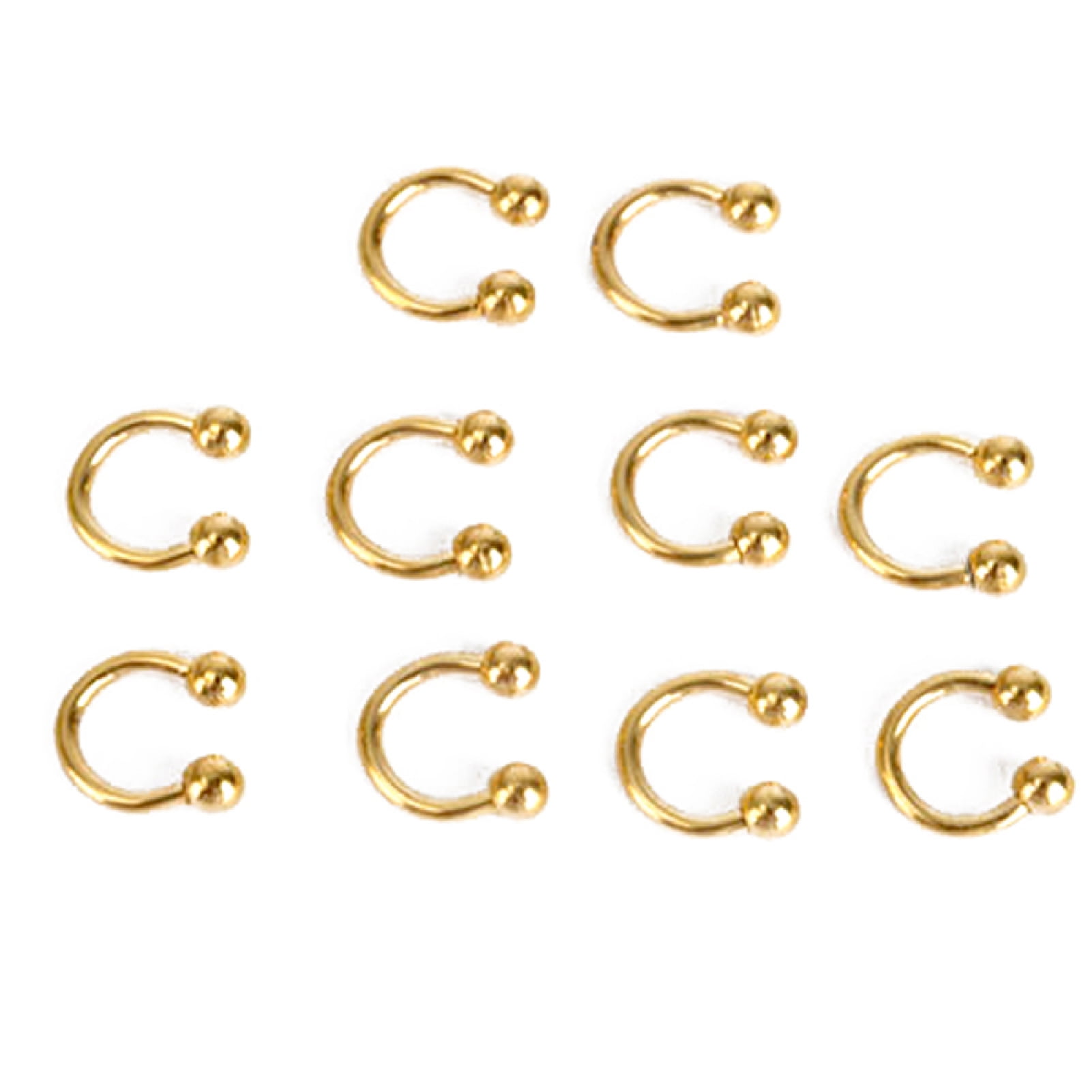 10 Pcs Stainless Steel Horseshoe Bar Lip Nose Septum Ear Ring Stud Body ...