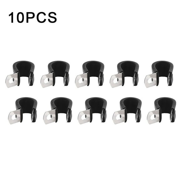 10 Pcs Stainless Steel Rubber Lined P Hose Pipe Clamps Cable Mounting ...