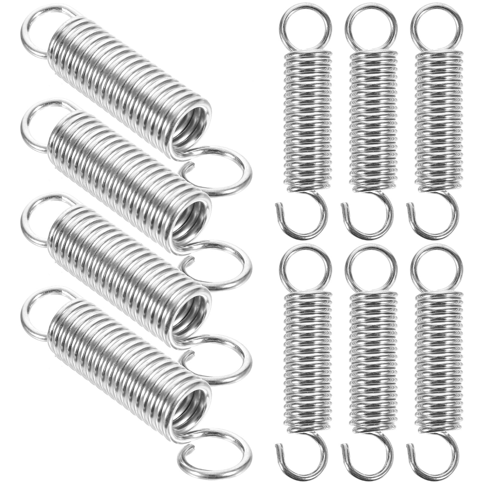 10 Pcs Stainless Steel Tension Spring Ceiling Hooks Cup Springs Silver ...