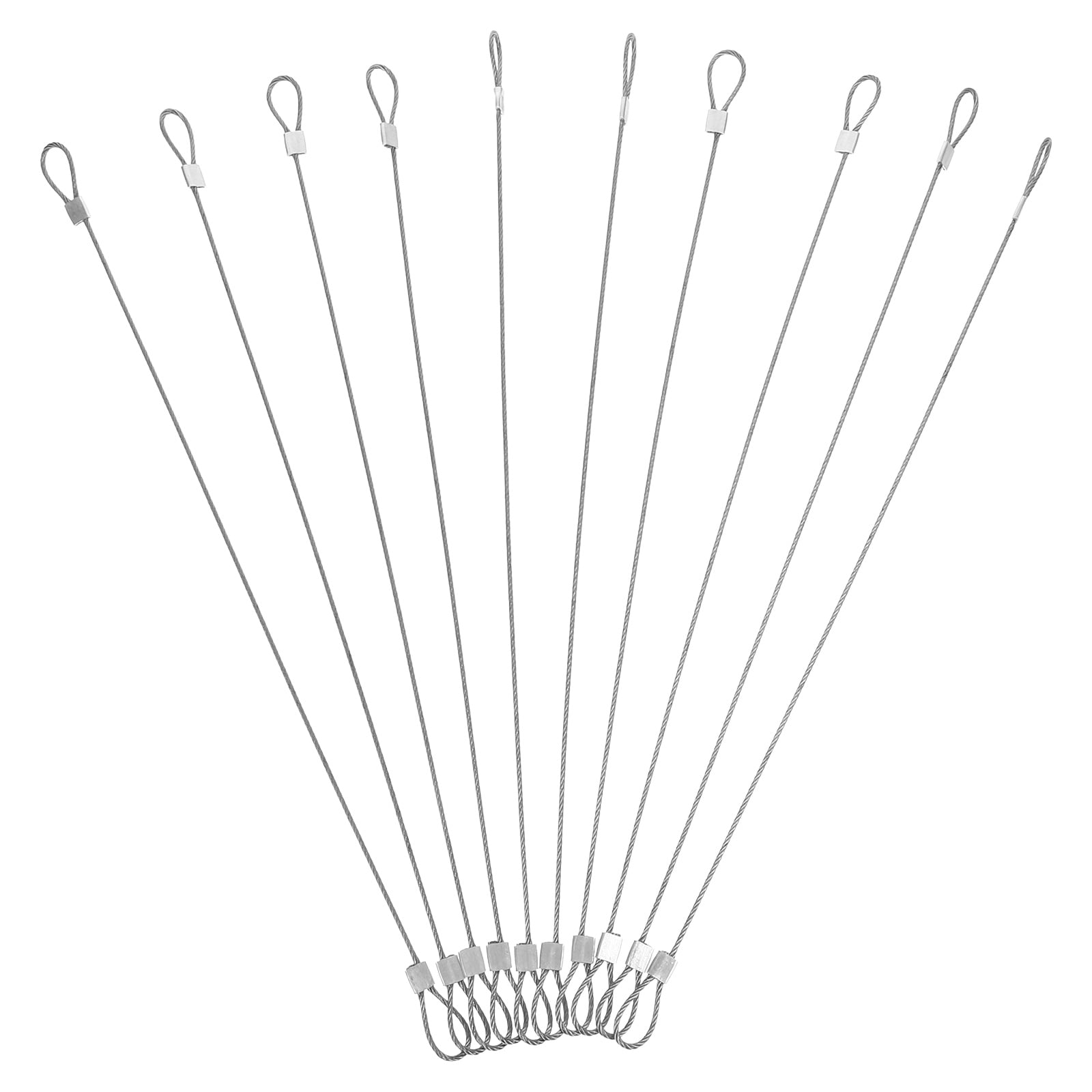 10 Pcs Stainless Steel Wire Rope Wire Rope with Loop Wire Lock Cable ...
