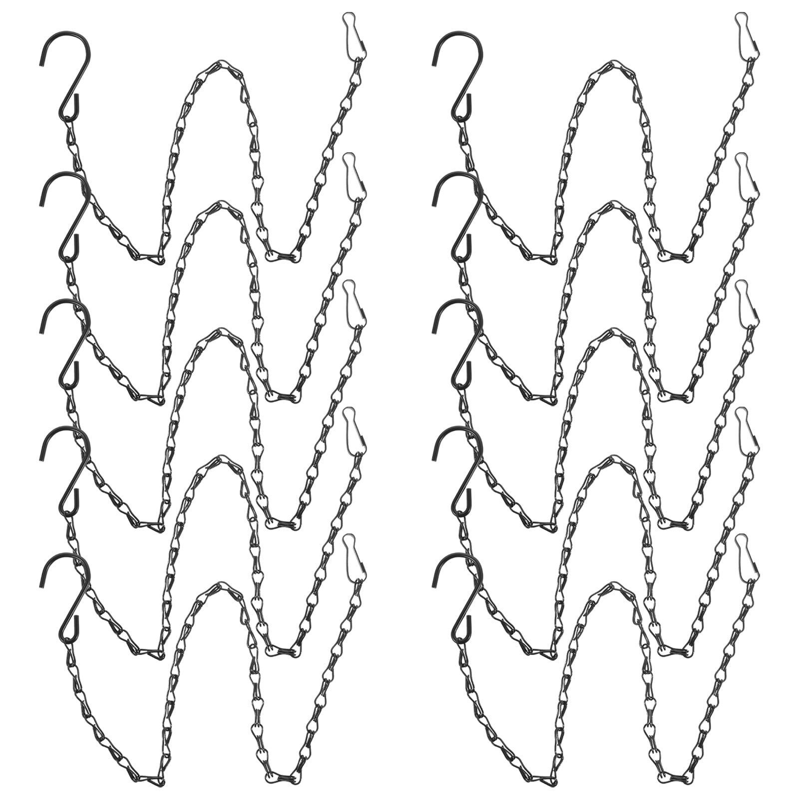 10 Pcs Station Hanging Chain Simple Hook Chains 20X3CM Black - Walmart.com