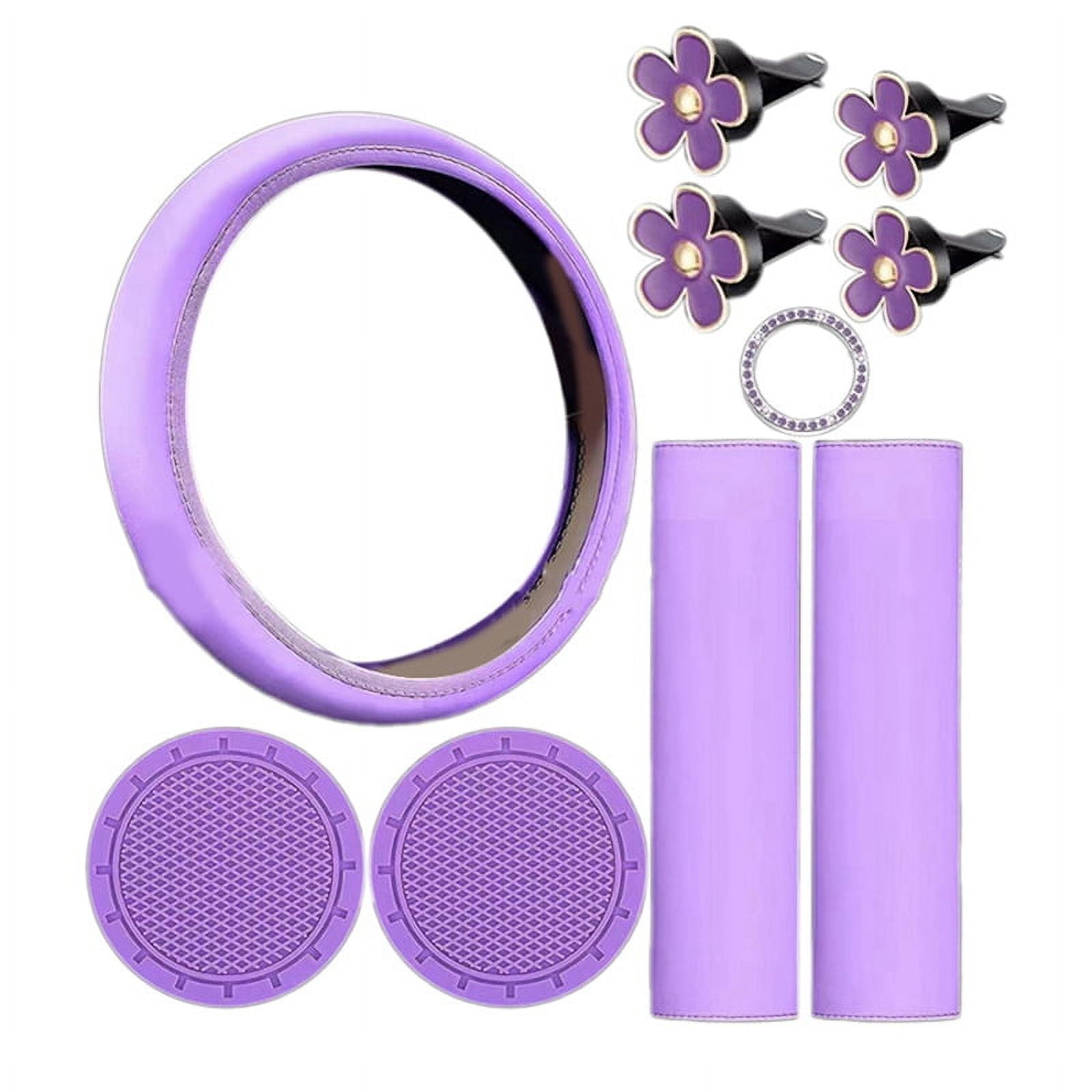 10 Pcs Steering Wheel Cover for Women Cute Car Accessories Set with ...